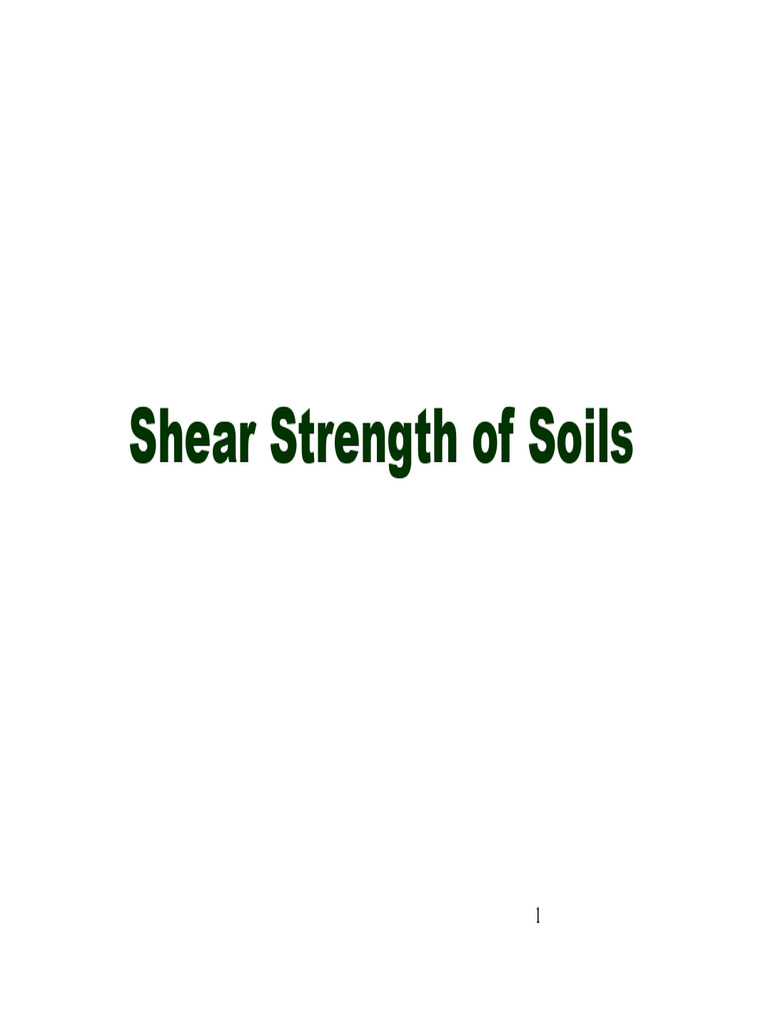 Shear Strength of Soils | PDF | Strength Of Materials | Soil Mechanics