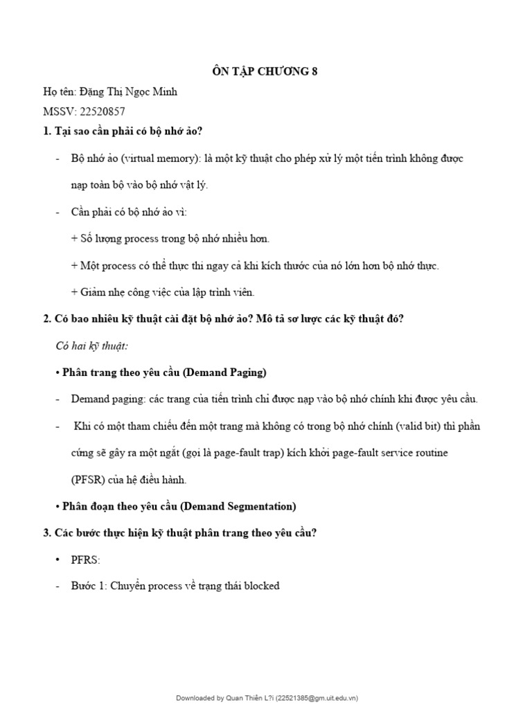 Bai Tap Chuong 8 HDH Uit | PDF