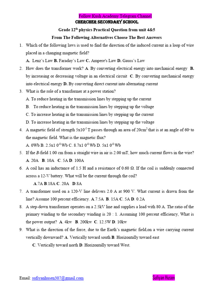 Grade 12 Physics Practical Questions | PDF | Semiconductors | P–N Junction