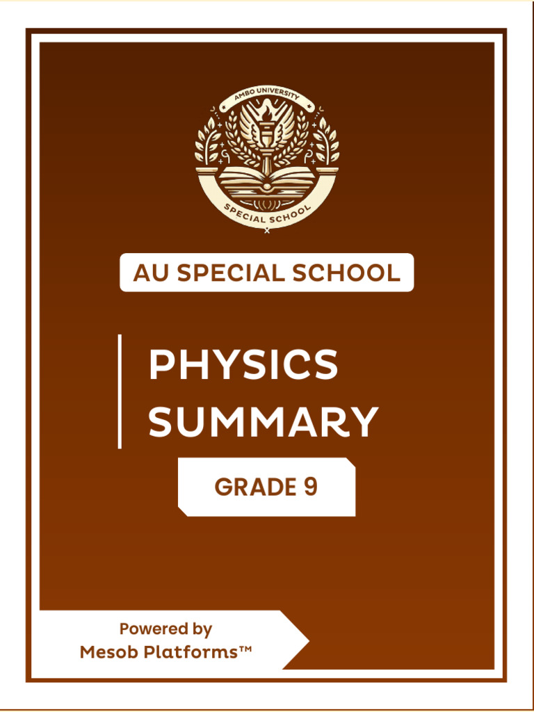 Physics Grade 9 Summary | PDF | Waves | Pressure