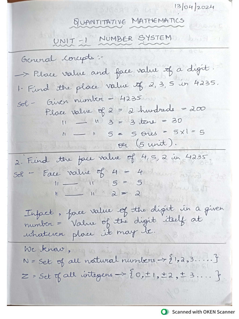 Quantitative Mathematics Notes | PDF