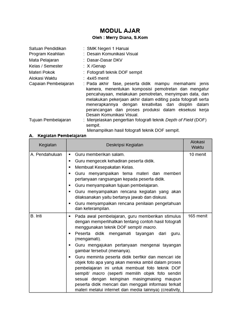 MODUL AJAR Dasar-Dasar DKV | PDF
