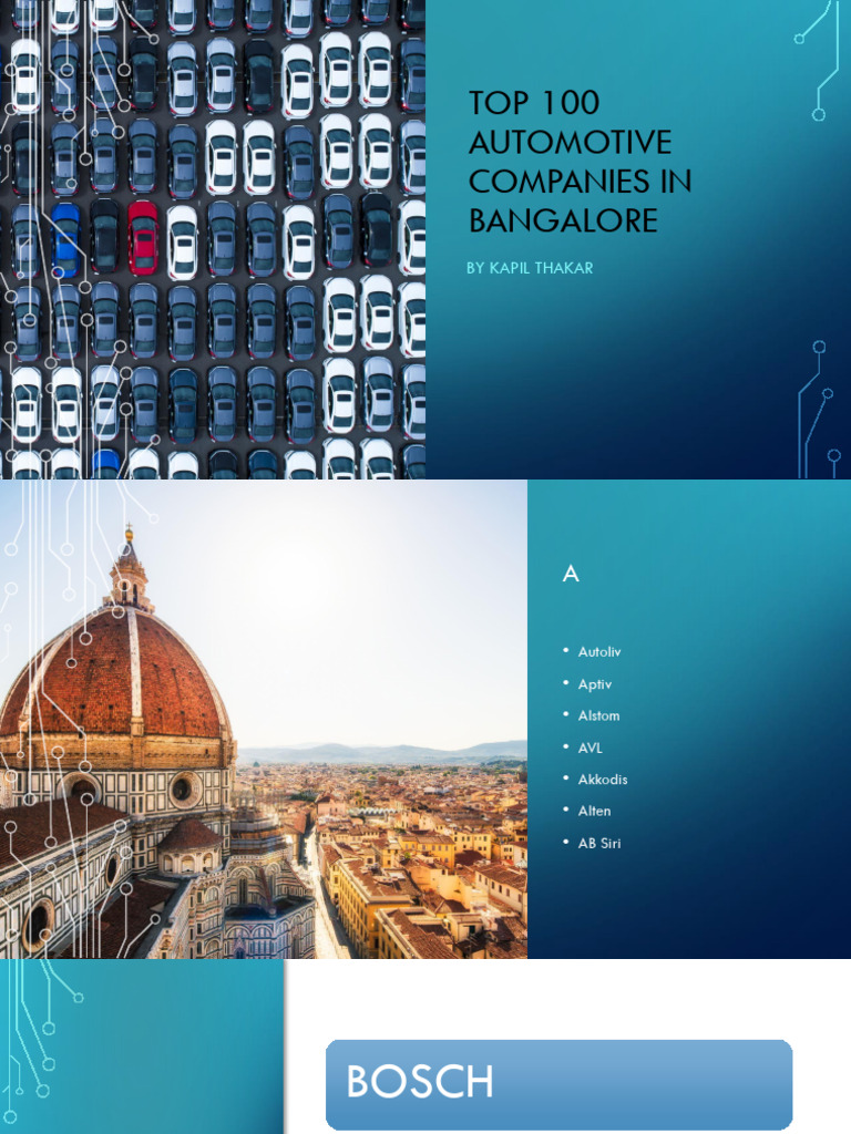 Top 100 Automotive Companies in Bangalore | PDF | Computers