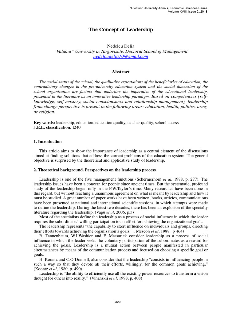 concept of leadership | PDF | Leadership | Goal