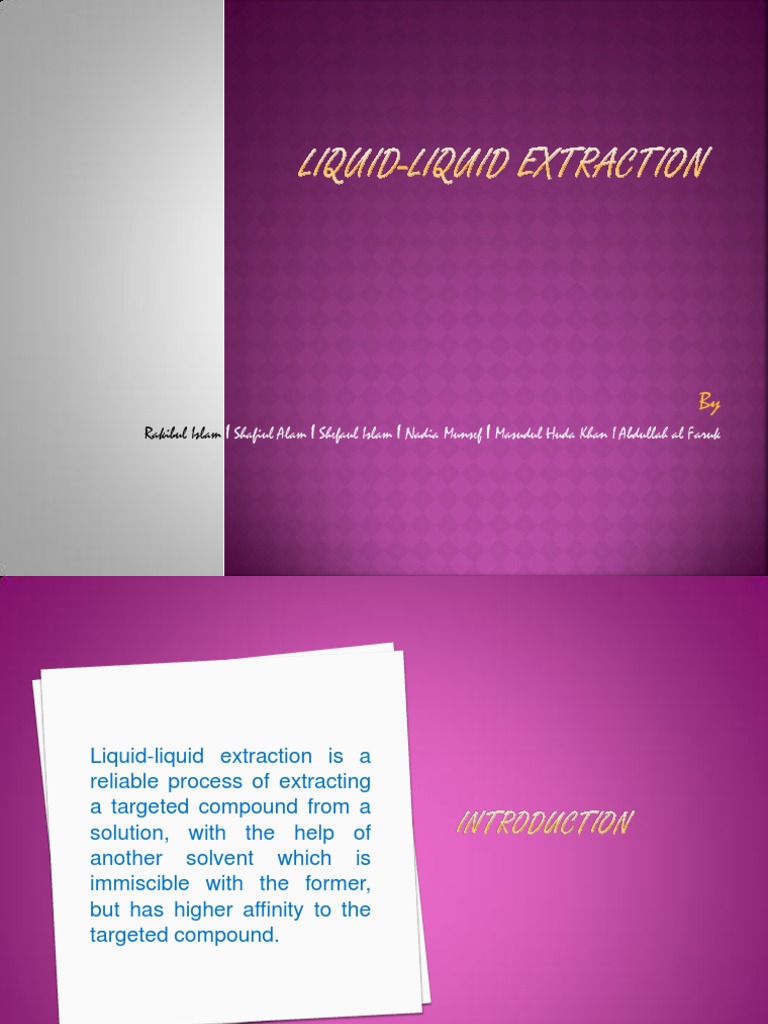 Liquid Liquid Extraction | PDF