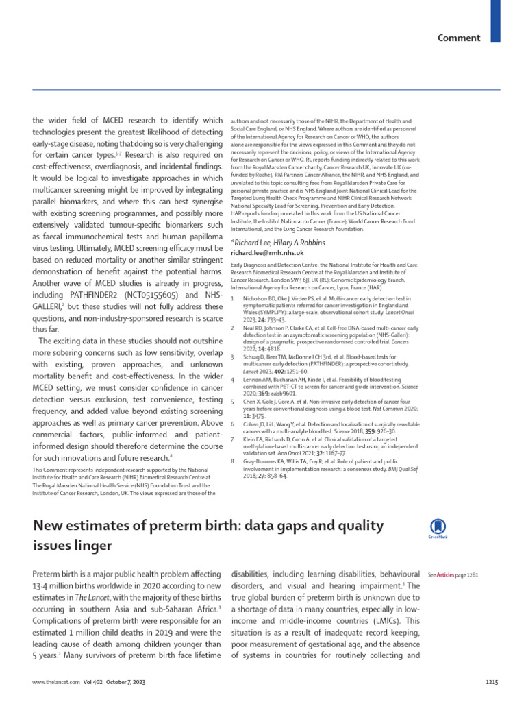 MCED Research: Challenges and Insights | PDF | Screening (Medicine ...