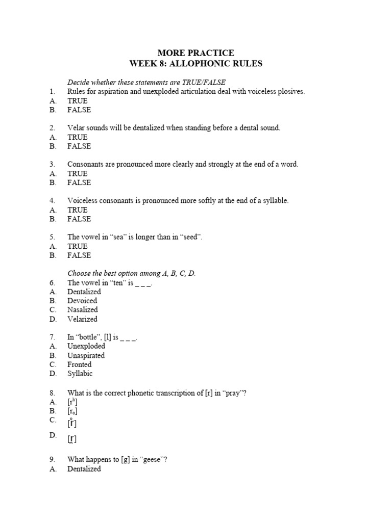 PP - More Practice - W8 | PDF | Consonant | Syllable