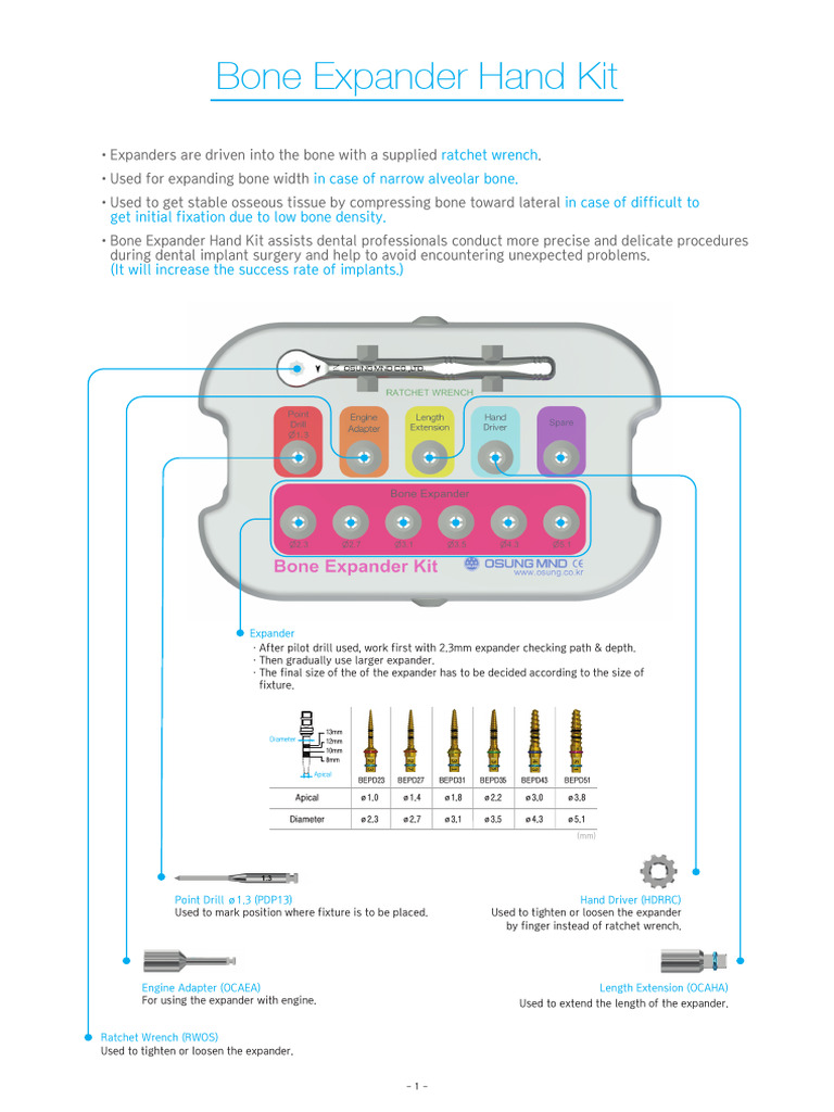 Osung Mnd Bone Expander Hand Kit(En) | PDF | Bone | Drill