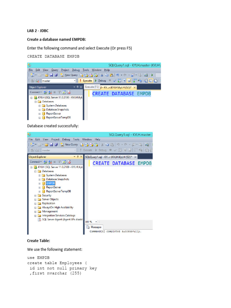 Lab 2 | PDF | Microsoft Sql Server | Sql