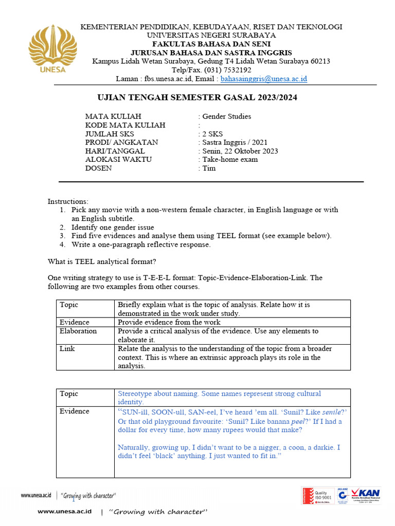 UTS Gender-2023-1 | PDF | Human Communication | Liberal Arts Education