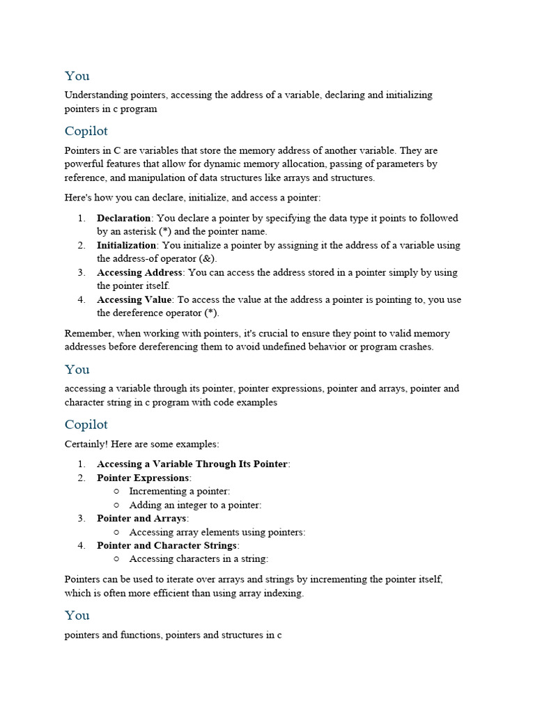 CopilotAnswers 20240618 132457 | PDF | Pointer (Computer Programming) | Variable (Computer Science)