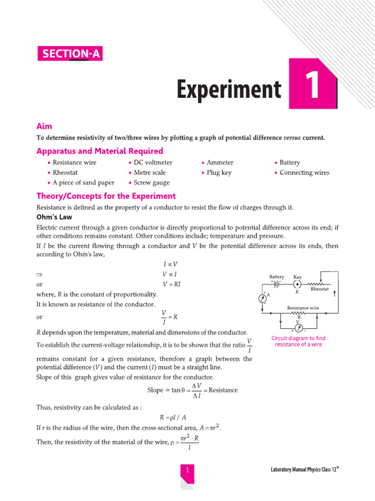 Physics Lab Manual Sample | PDF
