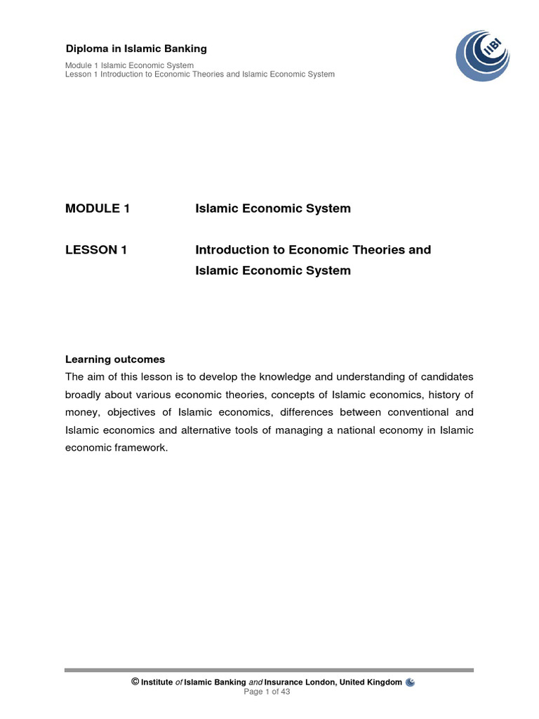 IIBI-DIB Module 1 Lesson 1 | PDF | Gulf Cooperation Council | Money