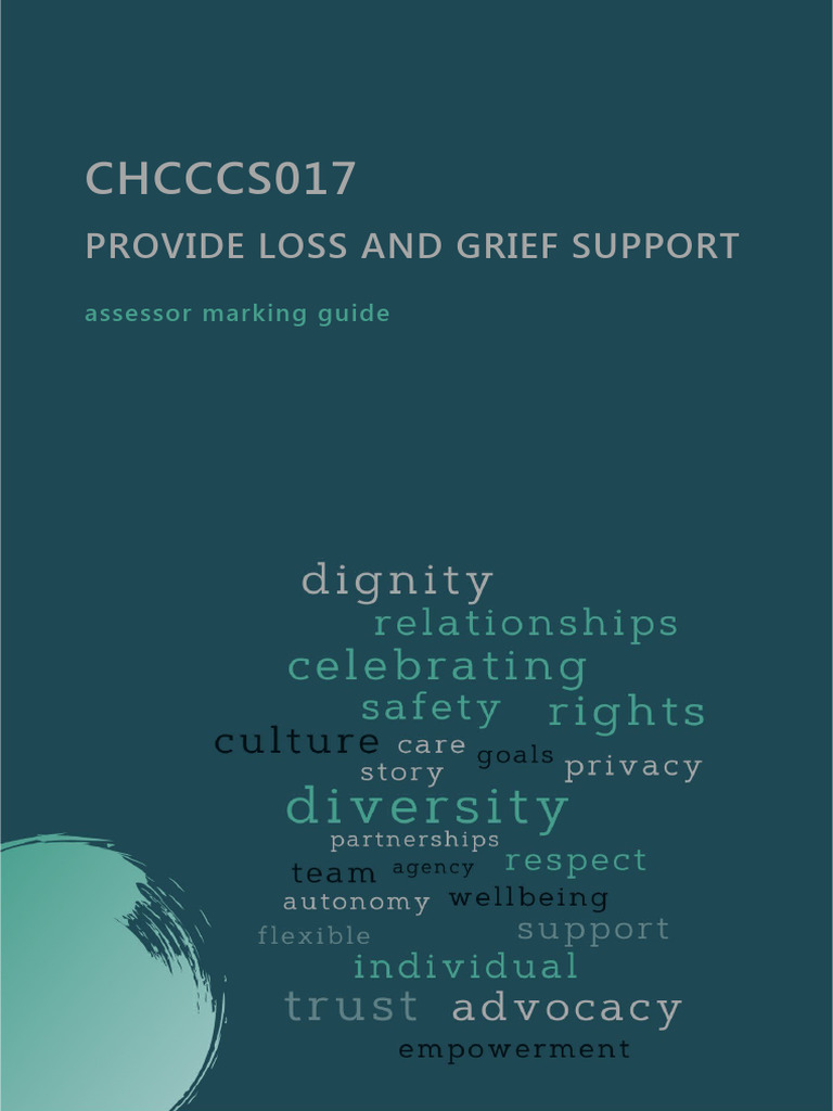 CHCCCS017 Assessor Marking Guide | PDF | Grief | Psychological Trauma