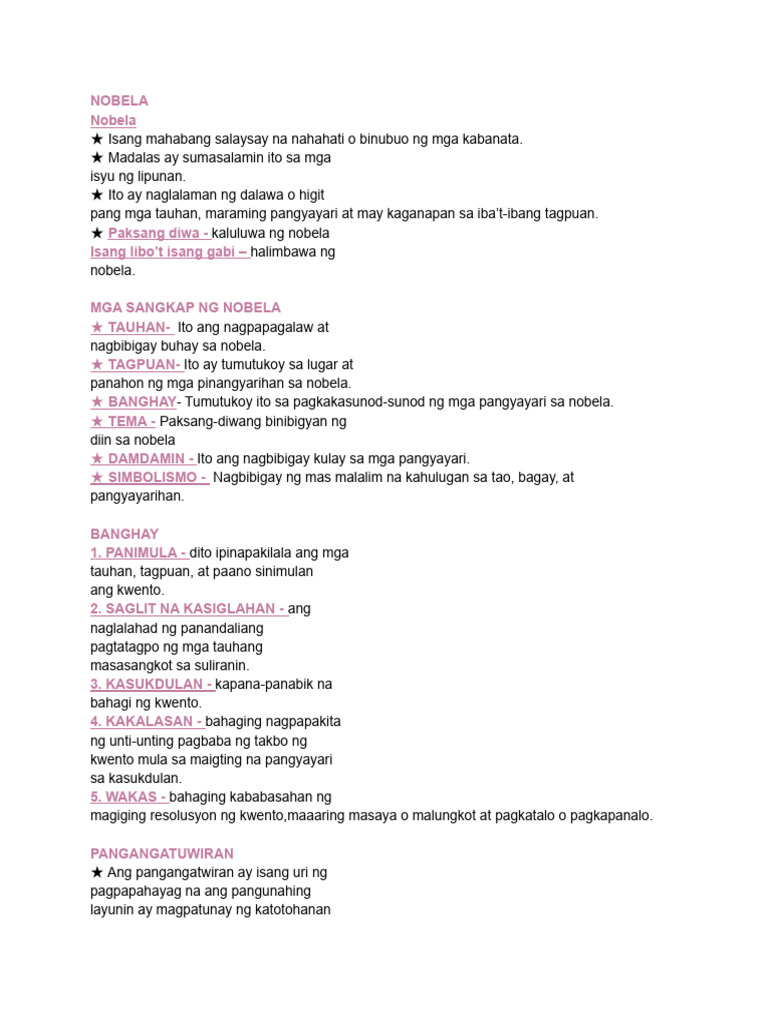 Nobela Reviewer | PDF
