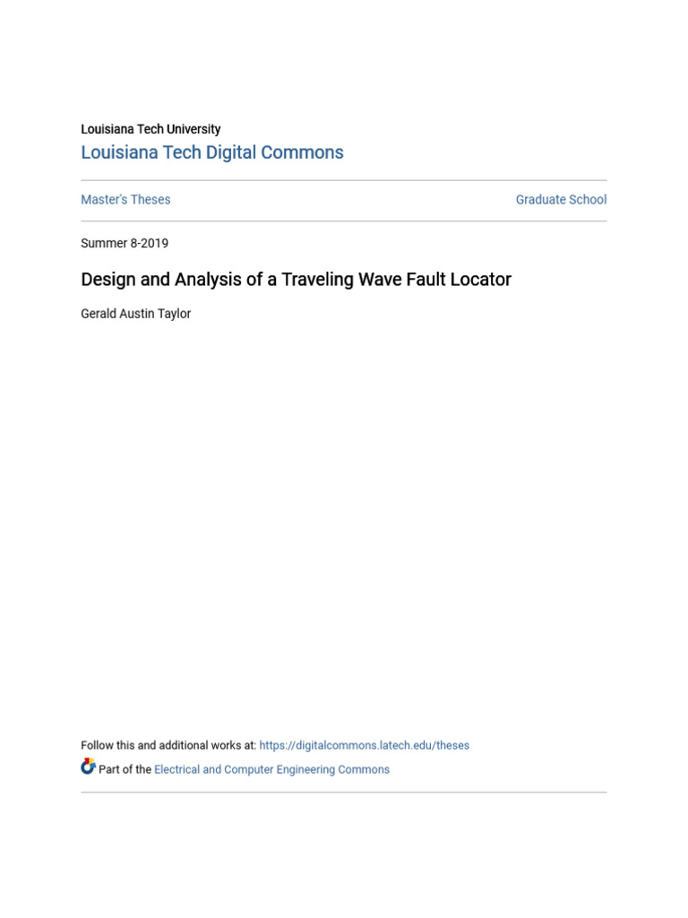 Design and Analysis of A Traveling Wave Fault Locator | PDF | Electronic Filter | Low Pass Filter