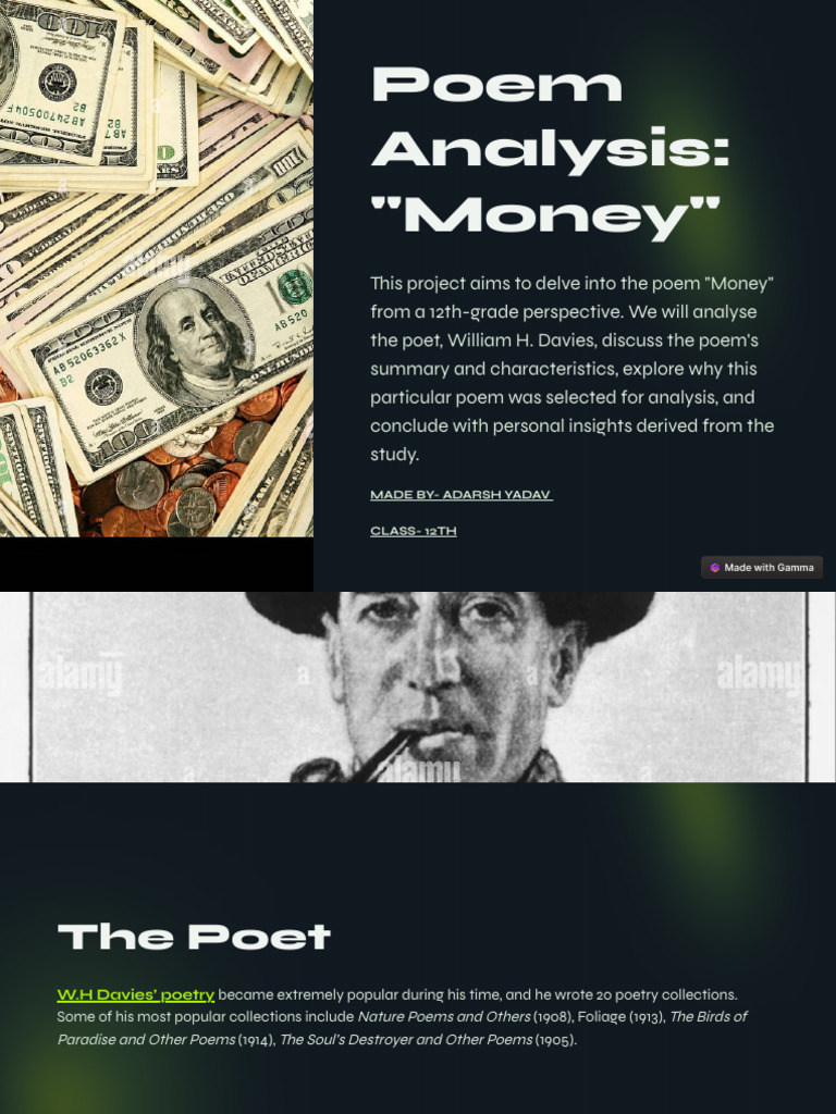 Poem Analysis Money | PDF | Poetry