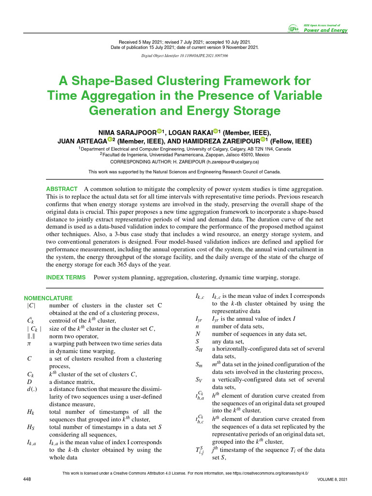 A Shape Based Clustering Framework For Time Aggregation In The Presence Of Variable Generation