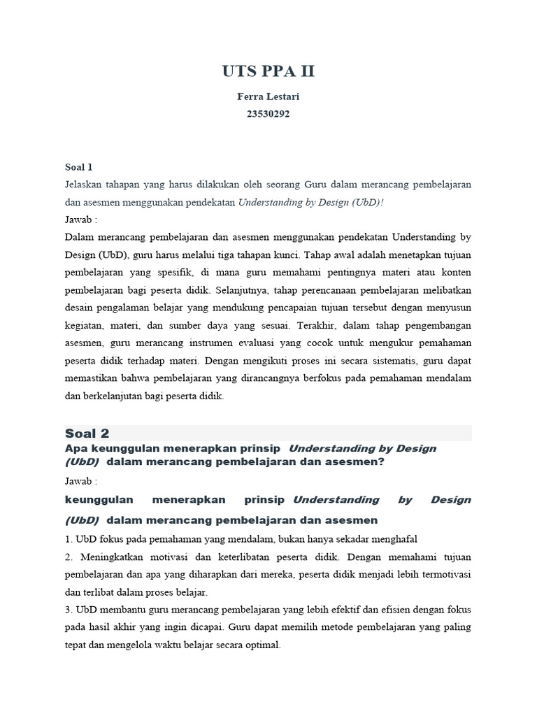 UTS PPA II (AutoRecovered) | PDF