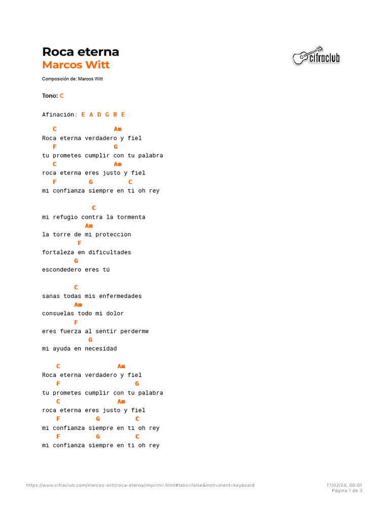 Marcos Witt - Roca Eterna - Acordes | PDF