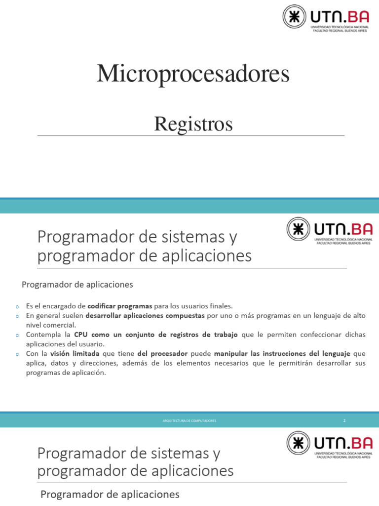 8 - Procesadores (Registros, Direccionamiento, Pila e Interrupciones) | PDF | Puntero ...