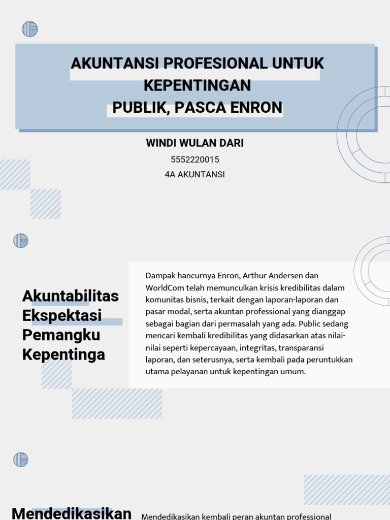 5552220015-Windi Wulandari-Bab 6-Akuntansi Profesional Untuk Kepentingan Publik, Pasca Enron | PDF
