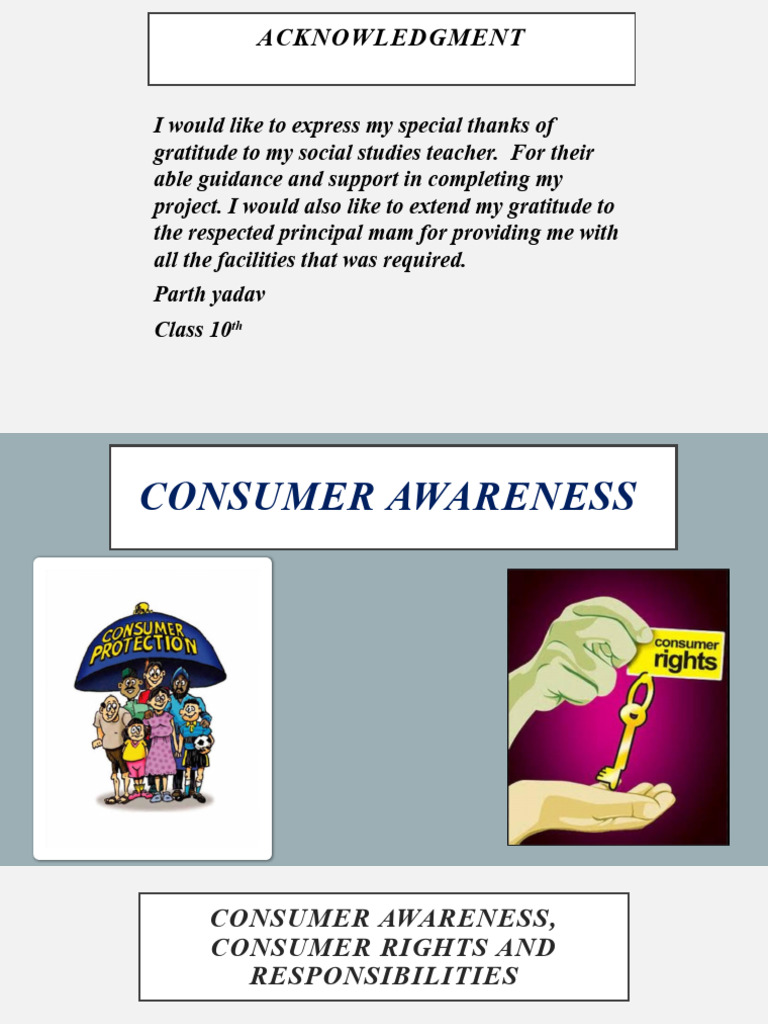 Acknowledgment | PDF | Consumer Protection | Consumer Behaviour