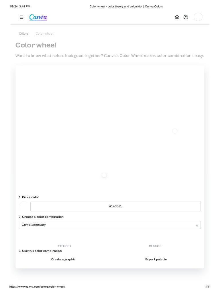 12 - Color Wheel - Color Theory and Calculator - Canva Colors | PDF ...