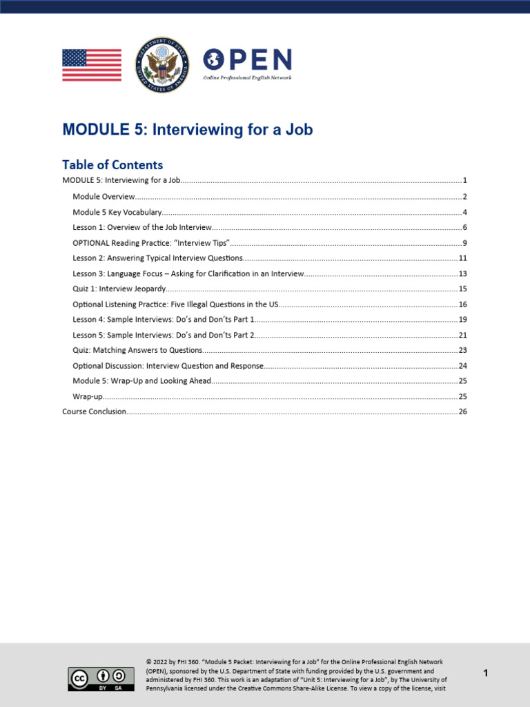 ECD 2022 Module 5 Packet | PDF | Job Interview | Interview