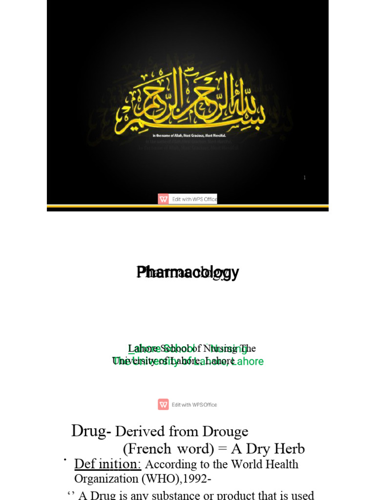 Lect 3 Basic of Pharma | PDF | Bioavailability | Pharmacology