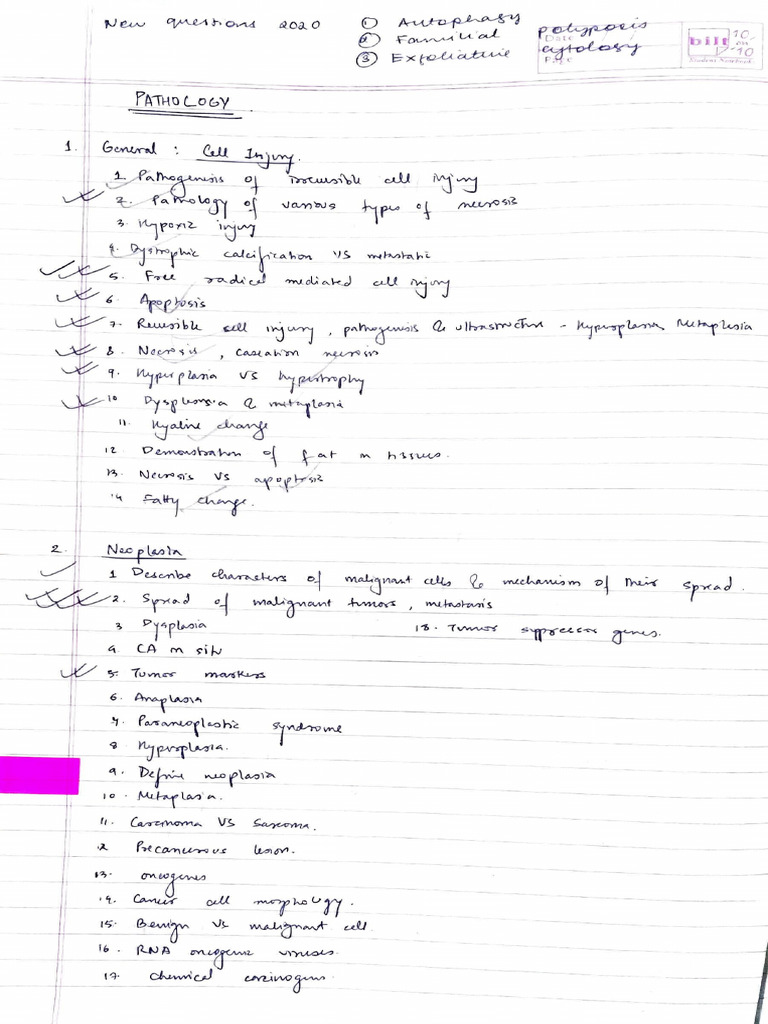 Patho Chapterwise Impt Ques... | PDF