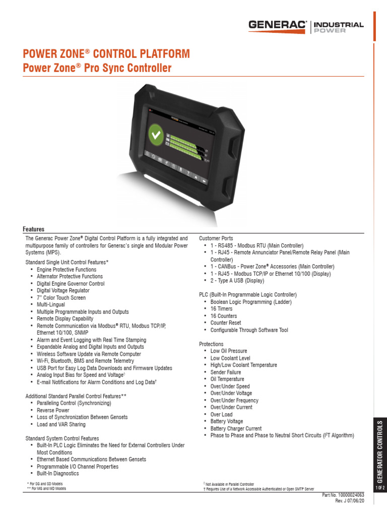 Power Zone Control Platform Power Zone Pro Sync Controller: Features | PDF | Programmable Logic ...