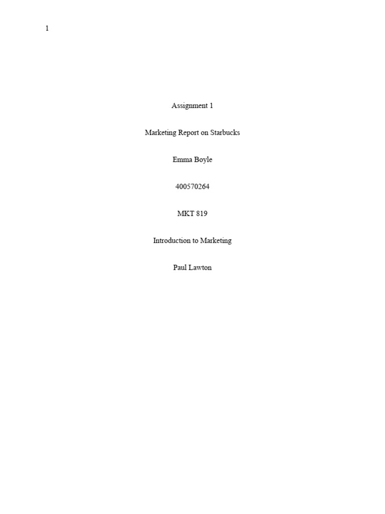 Assignment 1 - Emma Boyle | Download Free PDF | Starbucks | Consumer ...