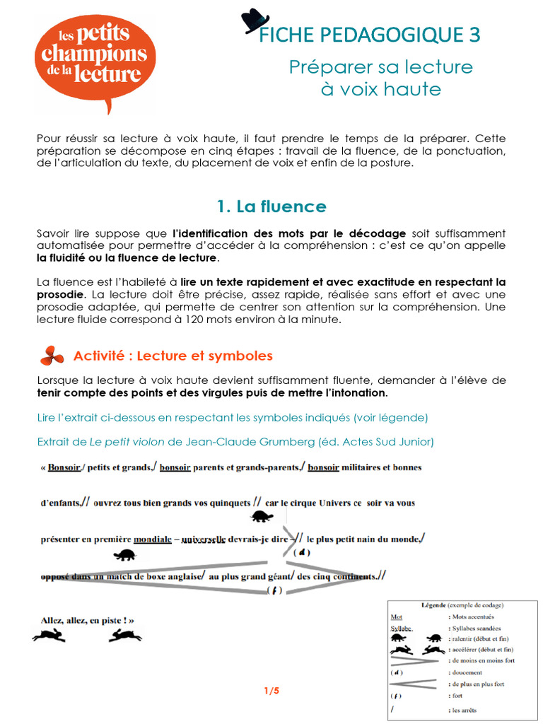 Préparer la lecture fluente à voix haute | PDF | Ponctuation | Phrase