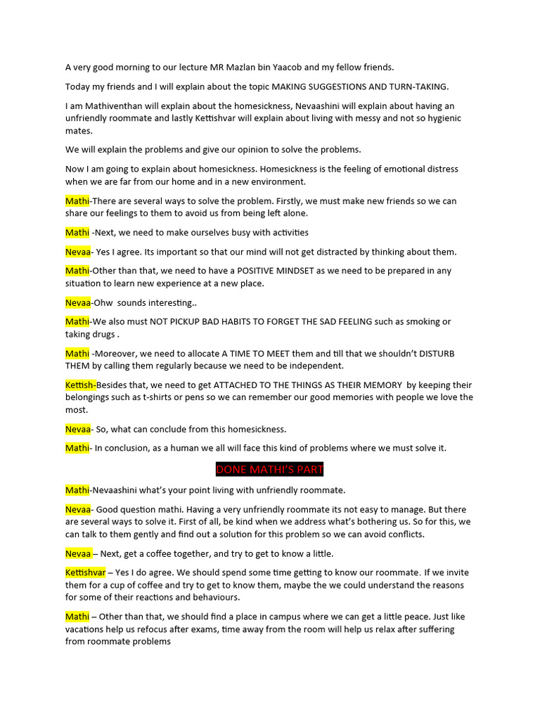 English Script | PDF | Feeling | Hygiene