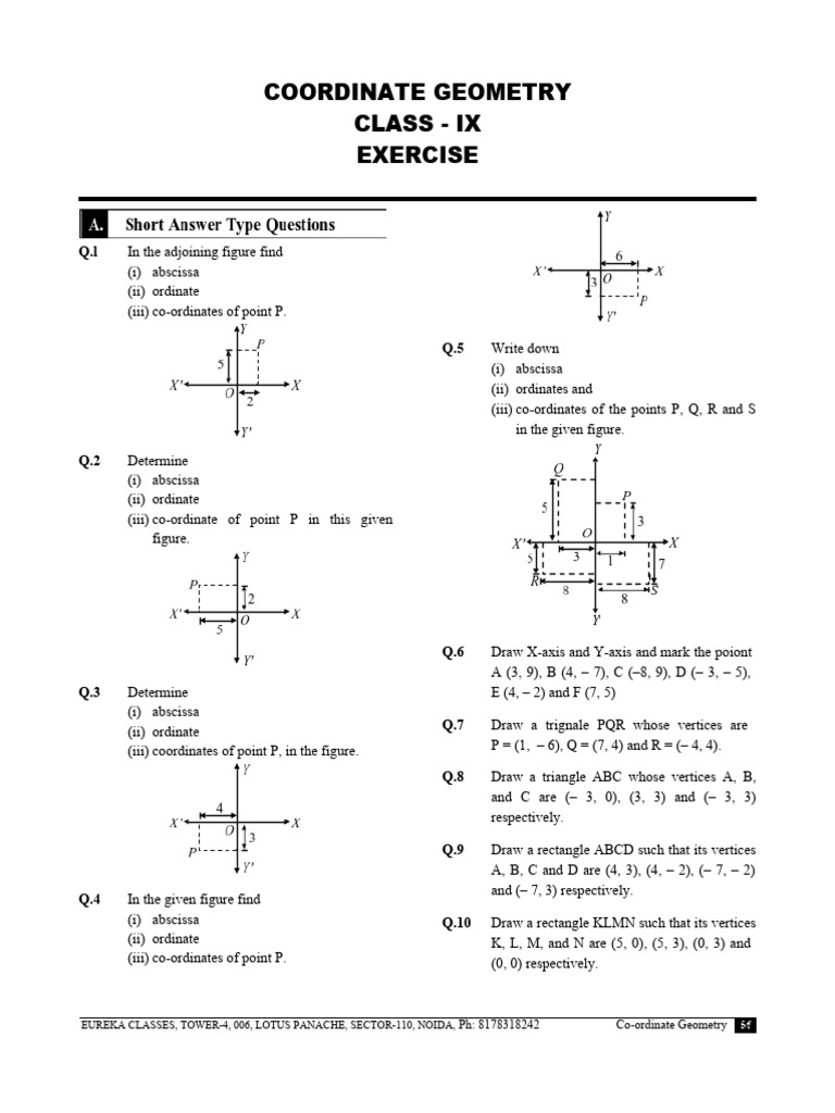 03 Co Ordinate Geometry Part 2 Pdf Cartesian Coordinate System Mathematical Notation