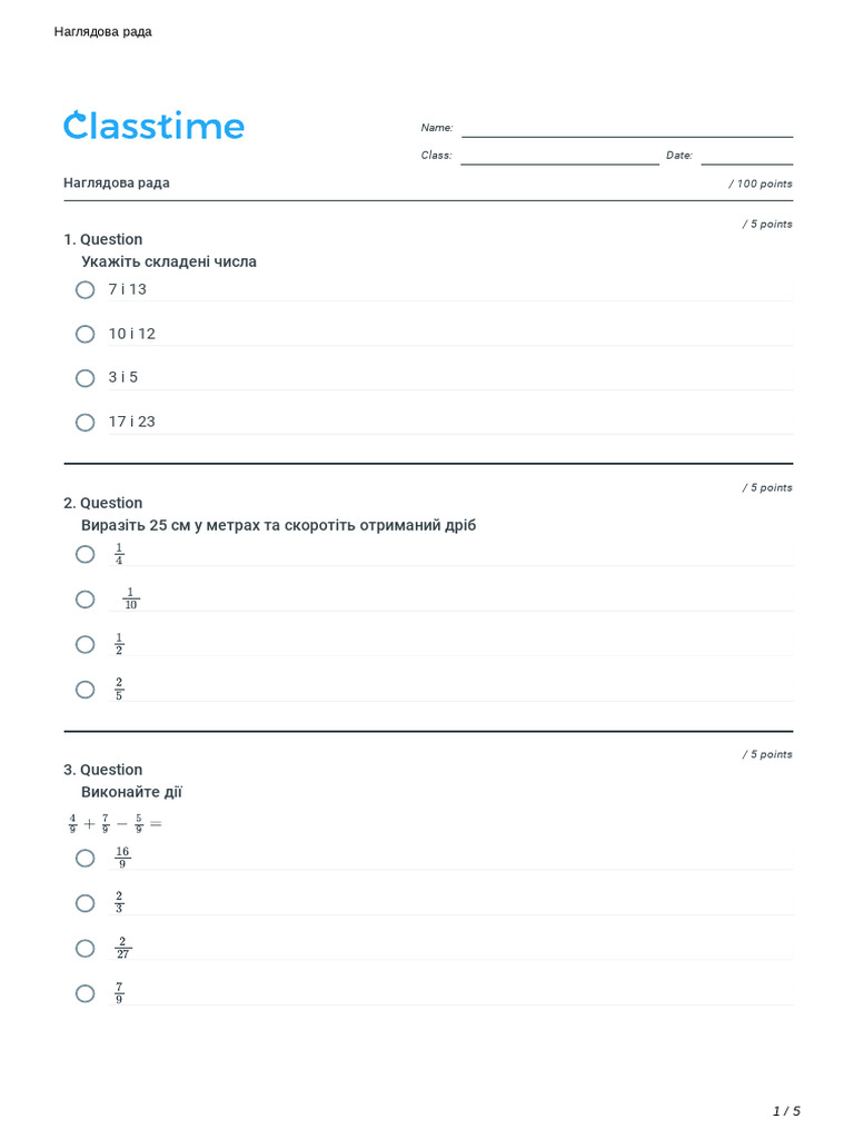 Name: Class: Date: / 100 Points | PDF