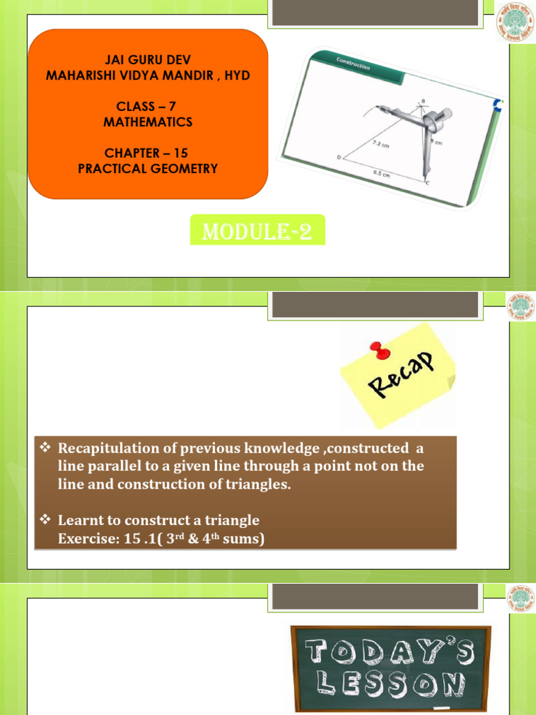 Class7-Math-Day72 (CH-15 Practical Geometry) | PDF | Triangle | Elementary Geometry