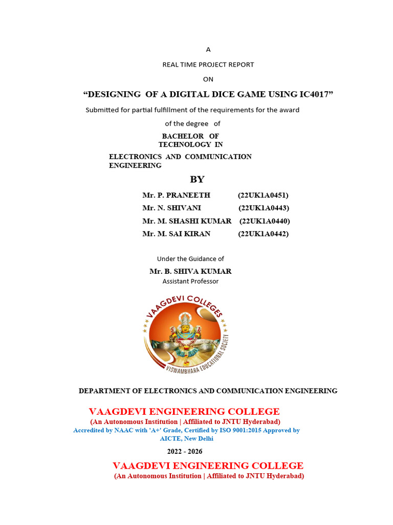 Document On Digital Dice | PDF | Capacitor | Light Emitting Diode