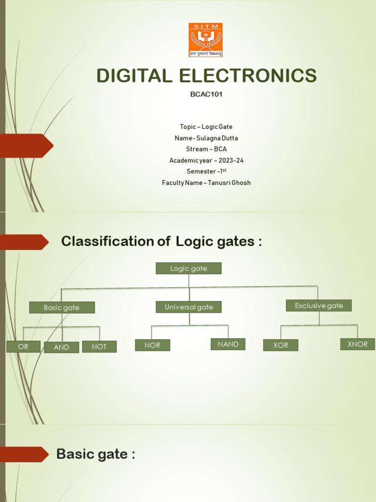Classification of Logic Gates | PDF