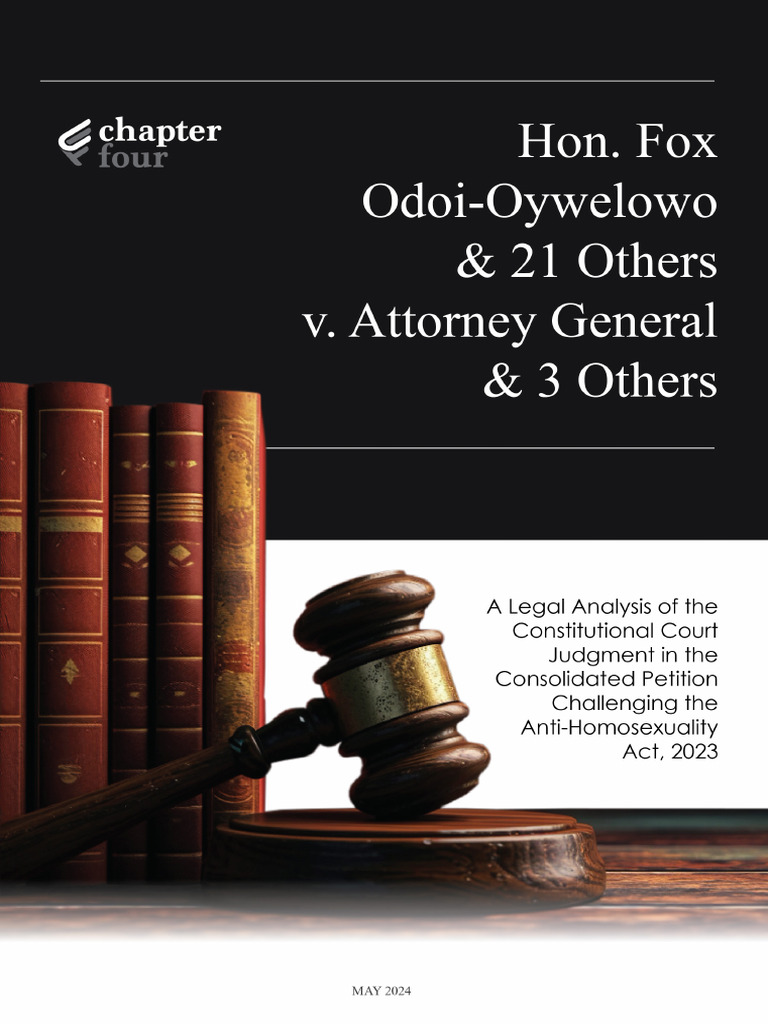 Legal Analysis Hon Fox Odoi Oywelowo and 21 Others V Attorney General ...