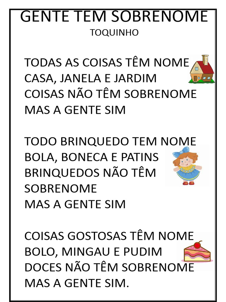 GENTE TEM SOBRENOME Poema | PDF GENTE TEM SOBRENOME Poema | PDF