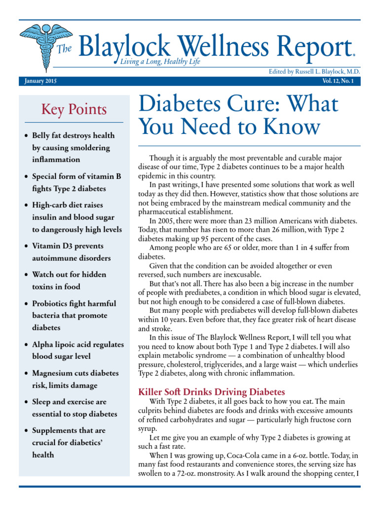 The Blaylock Wellness Report | PDF | Diabetes | Fat