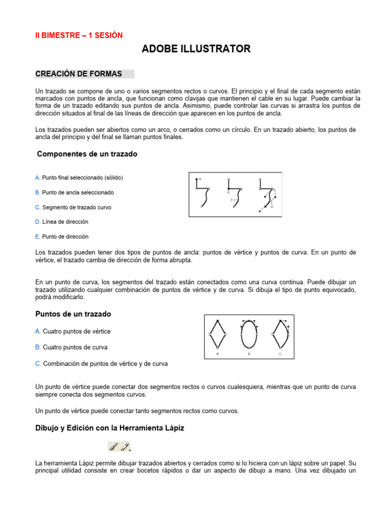 ADOBE ILLUSTRATOR 2° BIMESTRE | PDF | Elipse | Curva