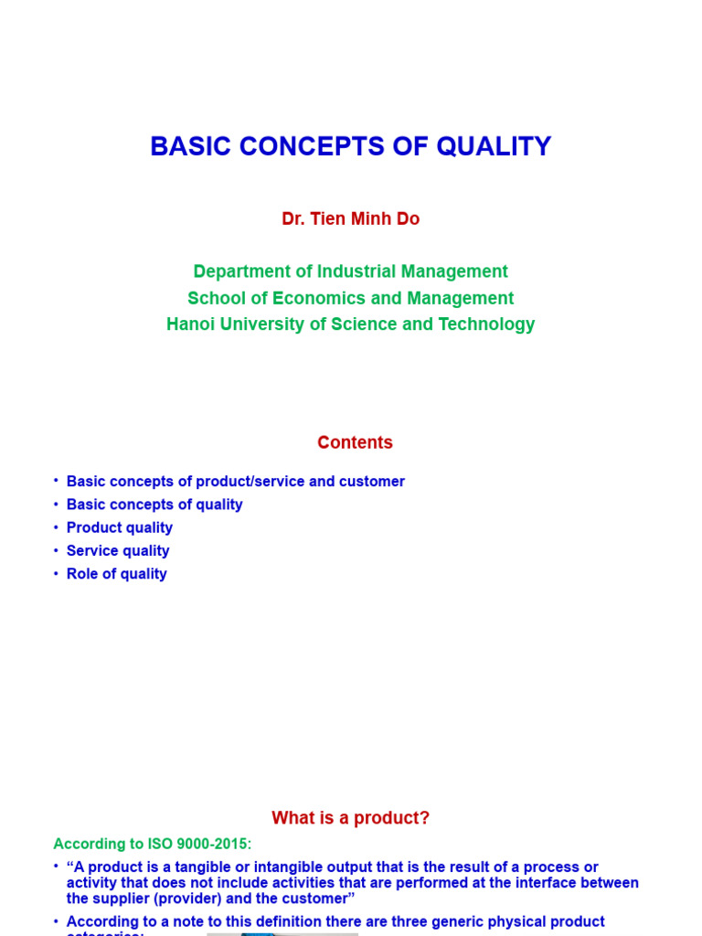 Lecture 2 - Overview of Service and Product Quality | PDF | Quality ...
