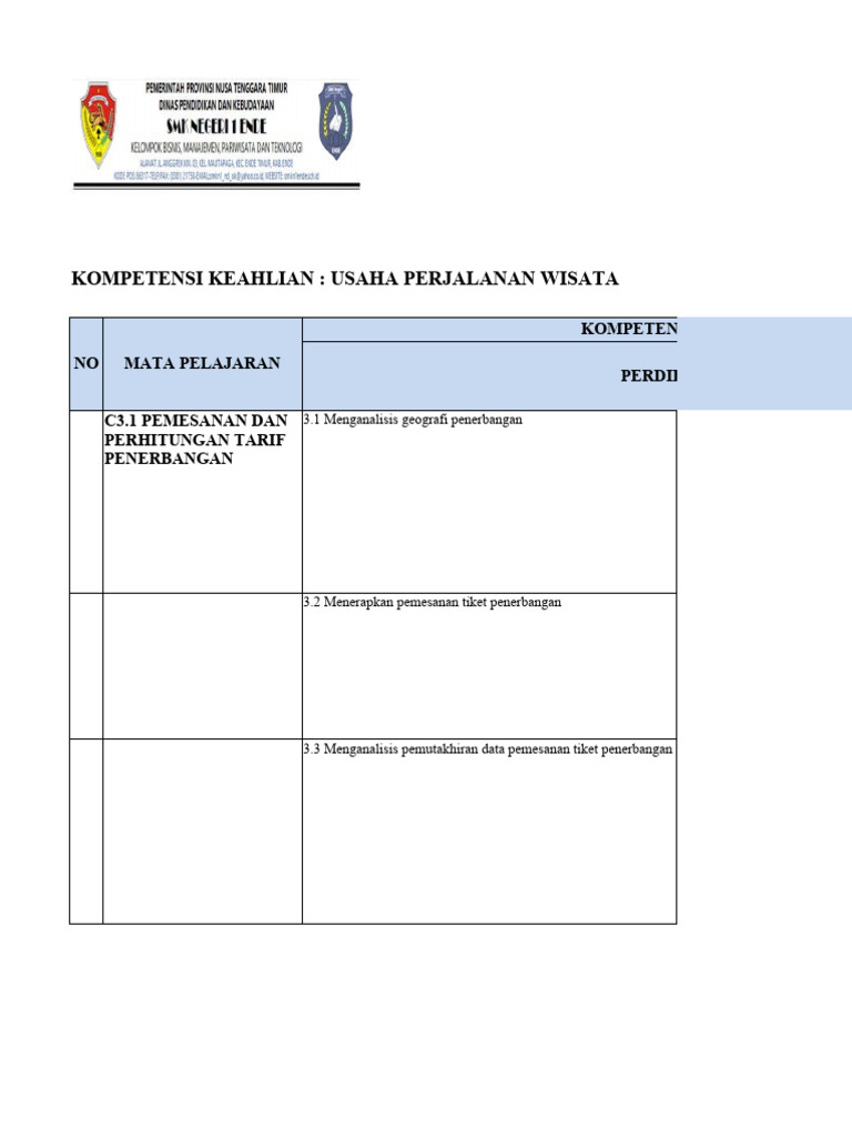 Contoh KD dalam K13 | PDF