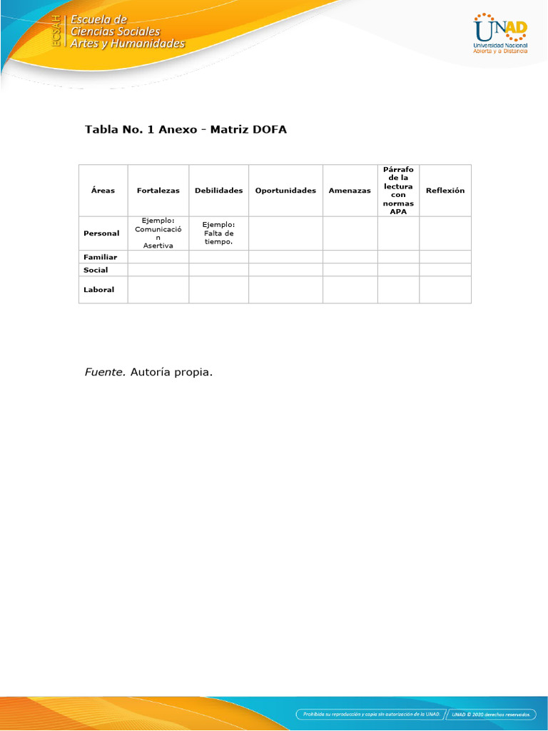 Matriz DOFA Anexo 1 | PDF