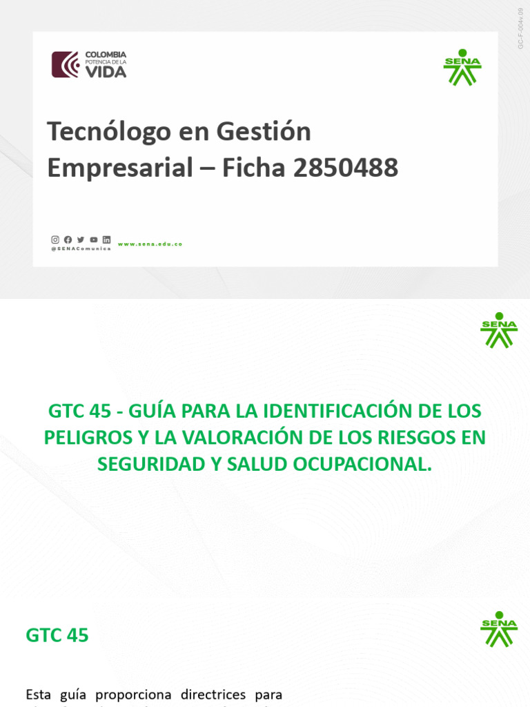 GTC 45 - Explicación | PDF | Riesgo | Seguridad y salud ocupacional
