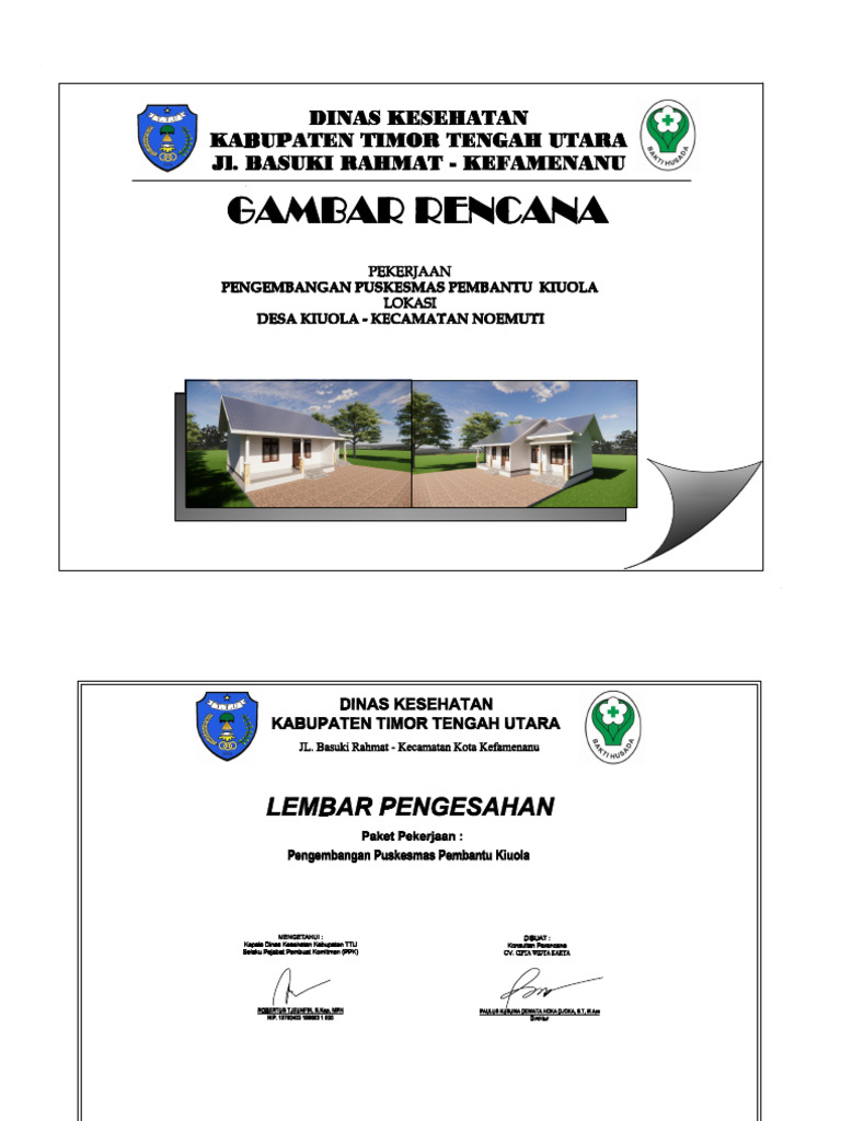 Gambar Rencana Pustu Kiuola | PDF