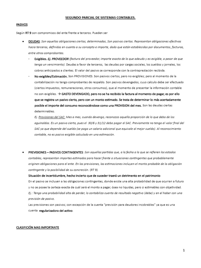 Sistemas Contables Resumen 2° Parcial | PDF | Inflación | Contabilidad